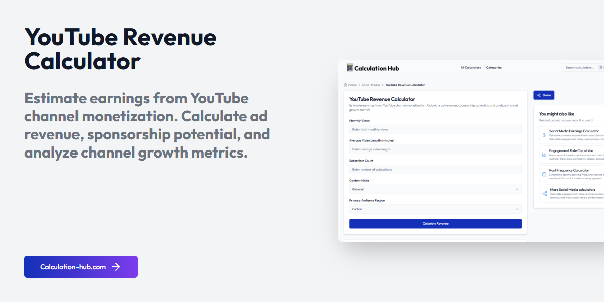 YouTube Revenue Calculator - Calculation Hub
