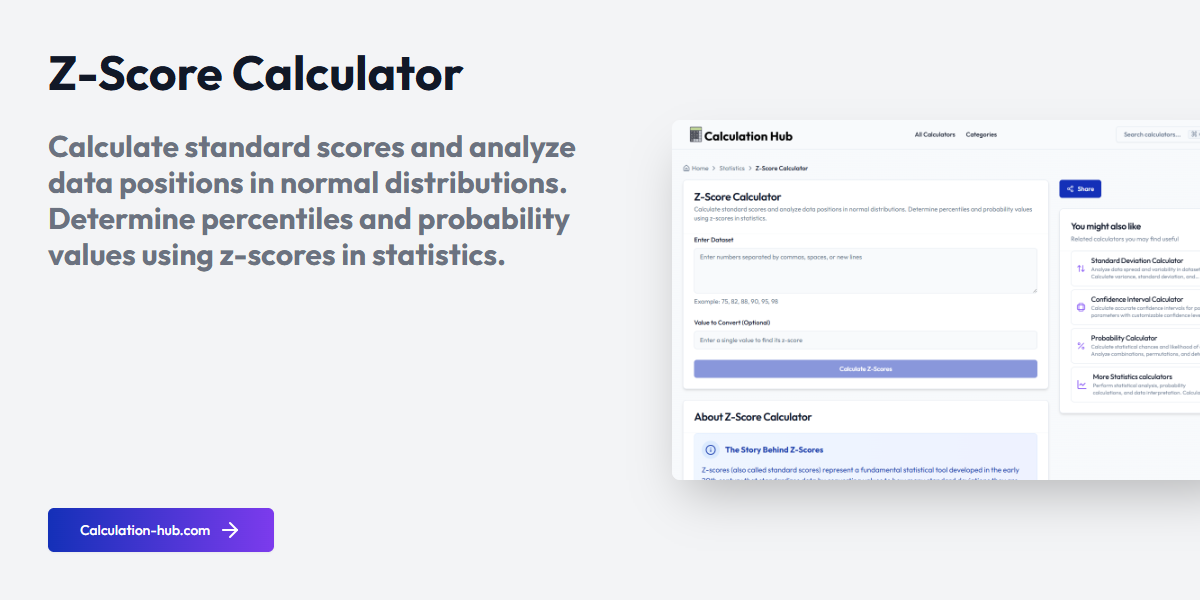 Z-Score Calculator - Calculation Hub